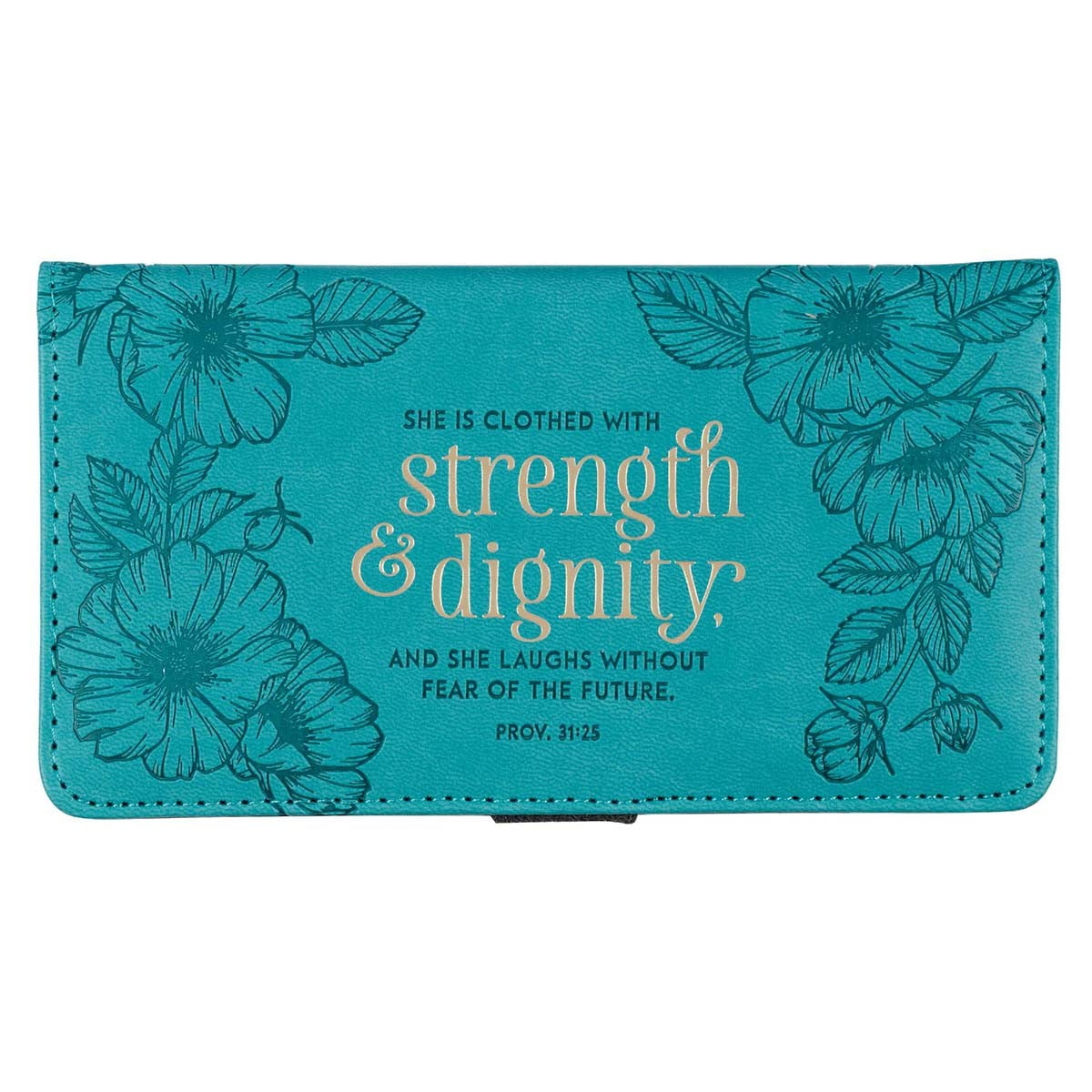 Checkbook Cover Strength & Dignity Teal Prov. 31:25 - Walmart.com