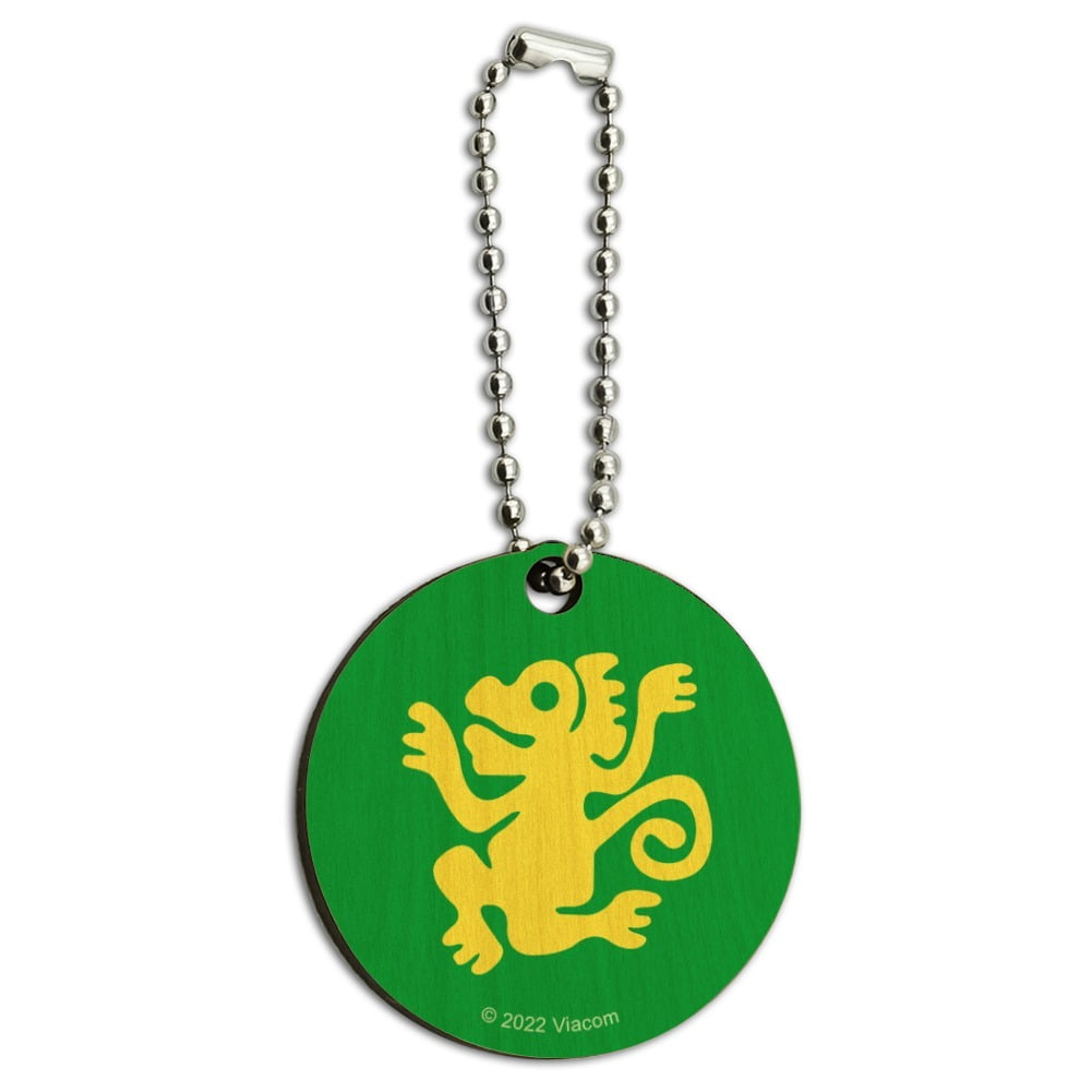 Hidden Temple Green Monkeys Wood Wooden Round Keychain Key Chain Ring ...