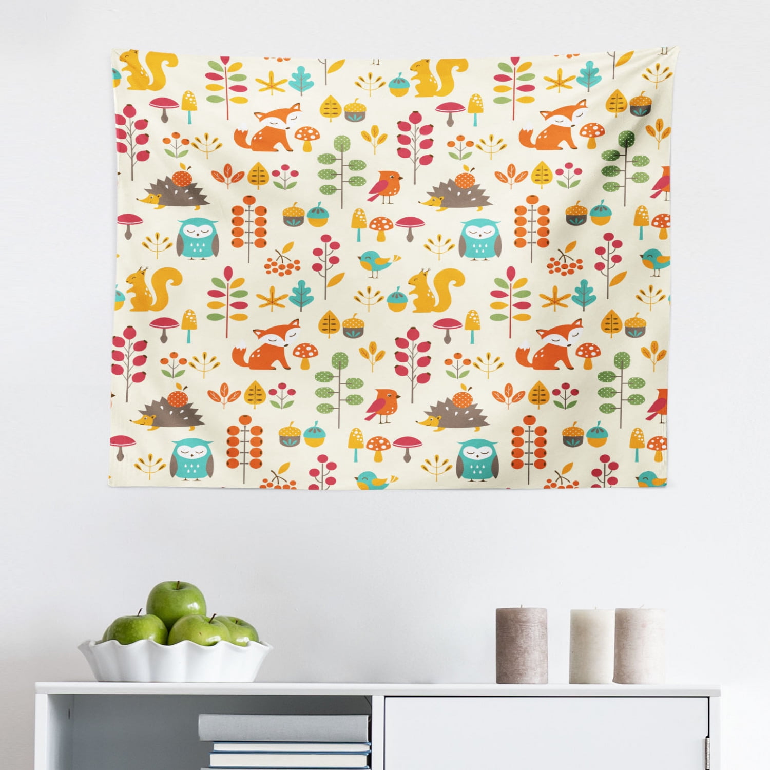 Zeppelin Tapestry, Giant Aircraft Over The Sea Flying in Cloudy Sky ...