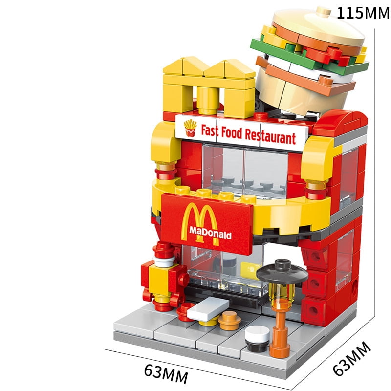 Architecture City Street View Building Blocks Store Shop House Model ...