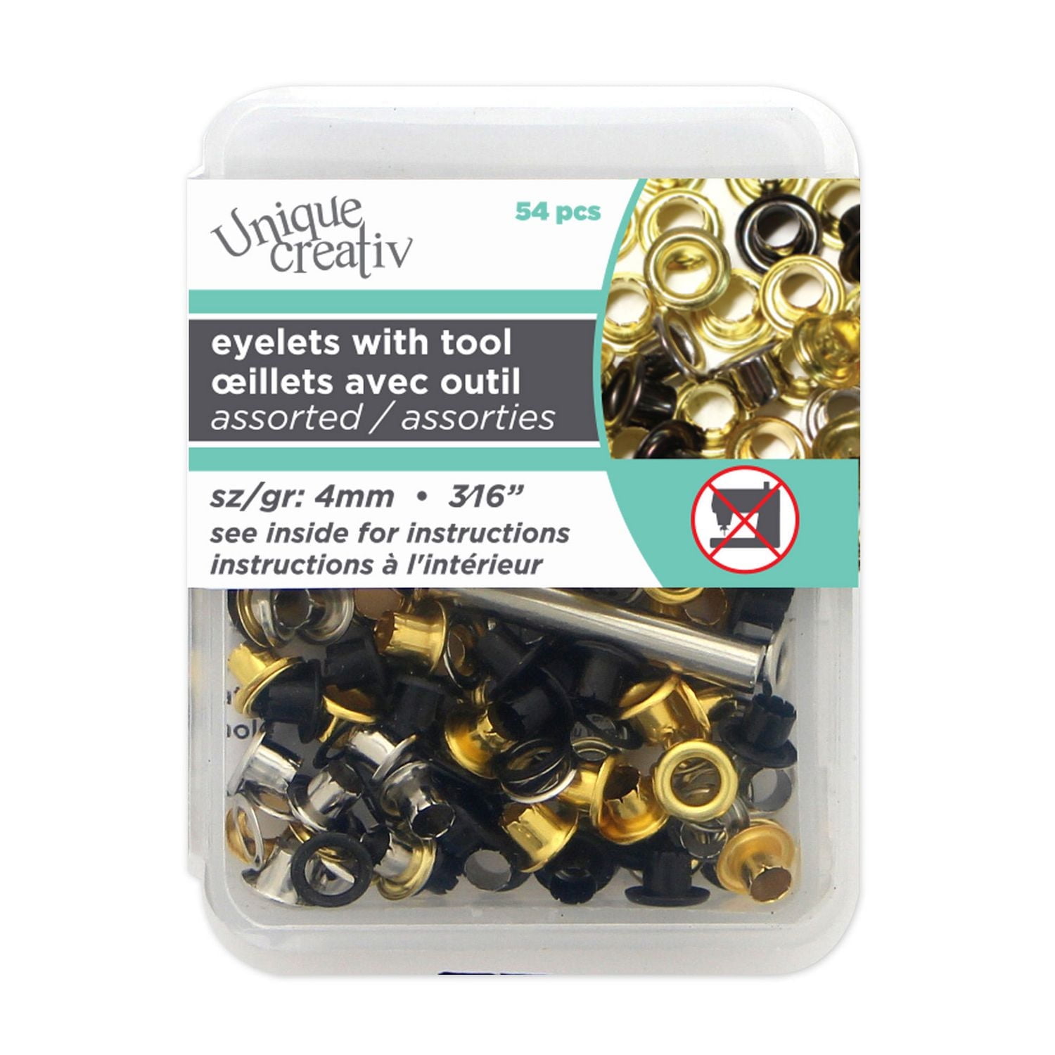 Click here for Unique Creativ 4 mm Eyelets With Tools - Assorted... prices