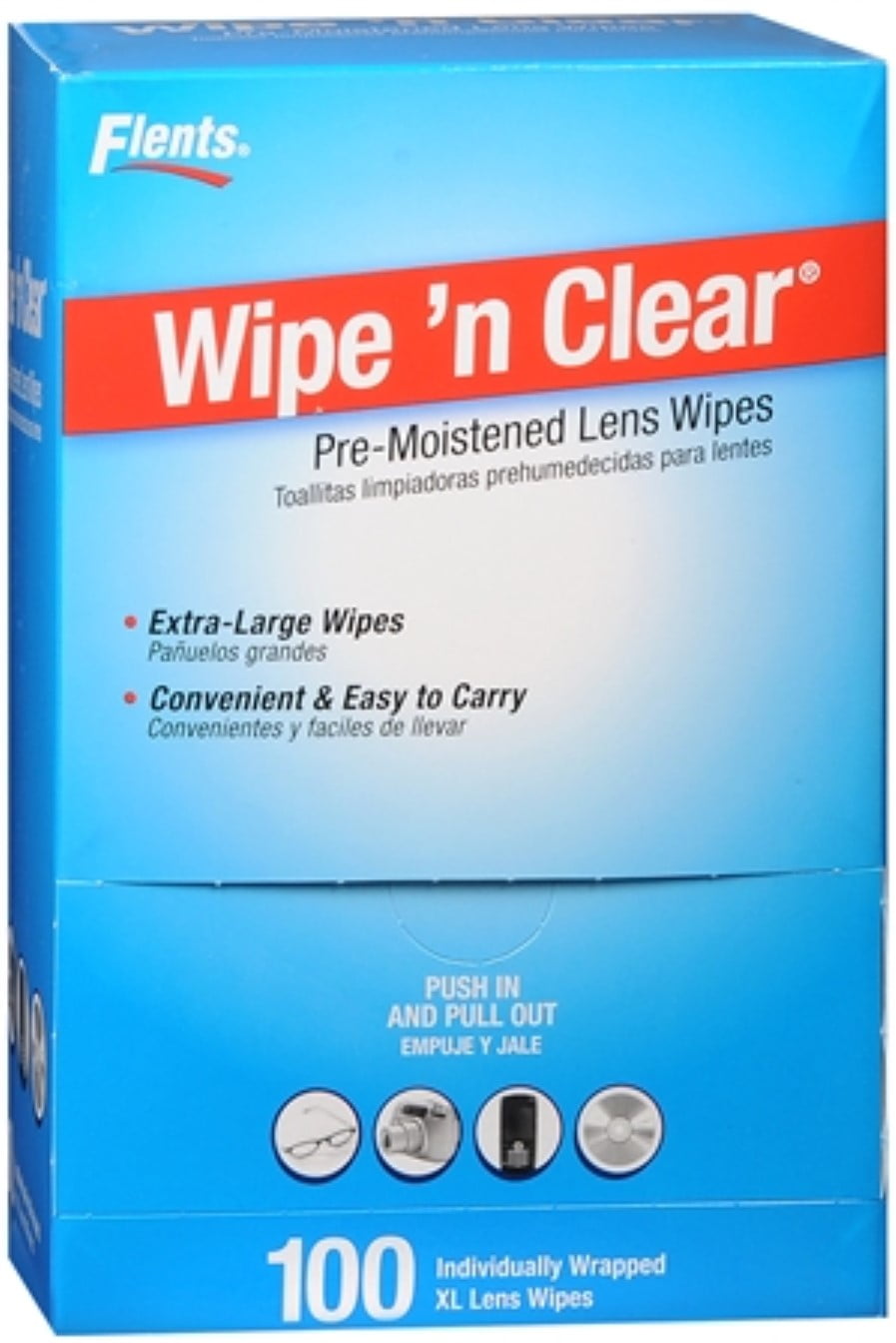 Flents Wipe 'N Clear Lens Cleaning Wipes, Anti-Streak & Fast Drying, 5 ...