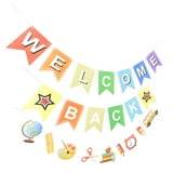 2pcs Back-to-school Party Pull Flags Welcome Back Banners Welcome Back ...
