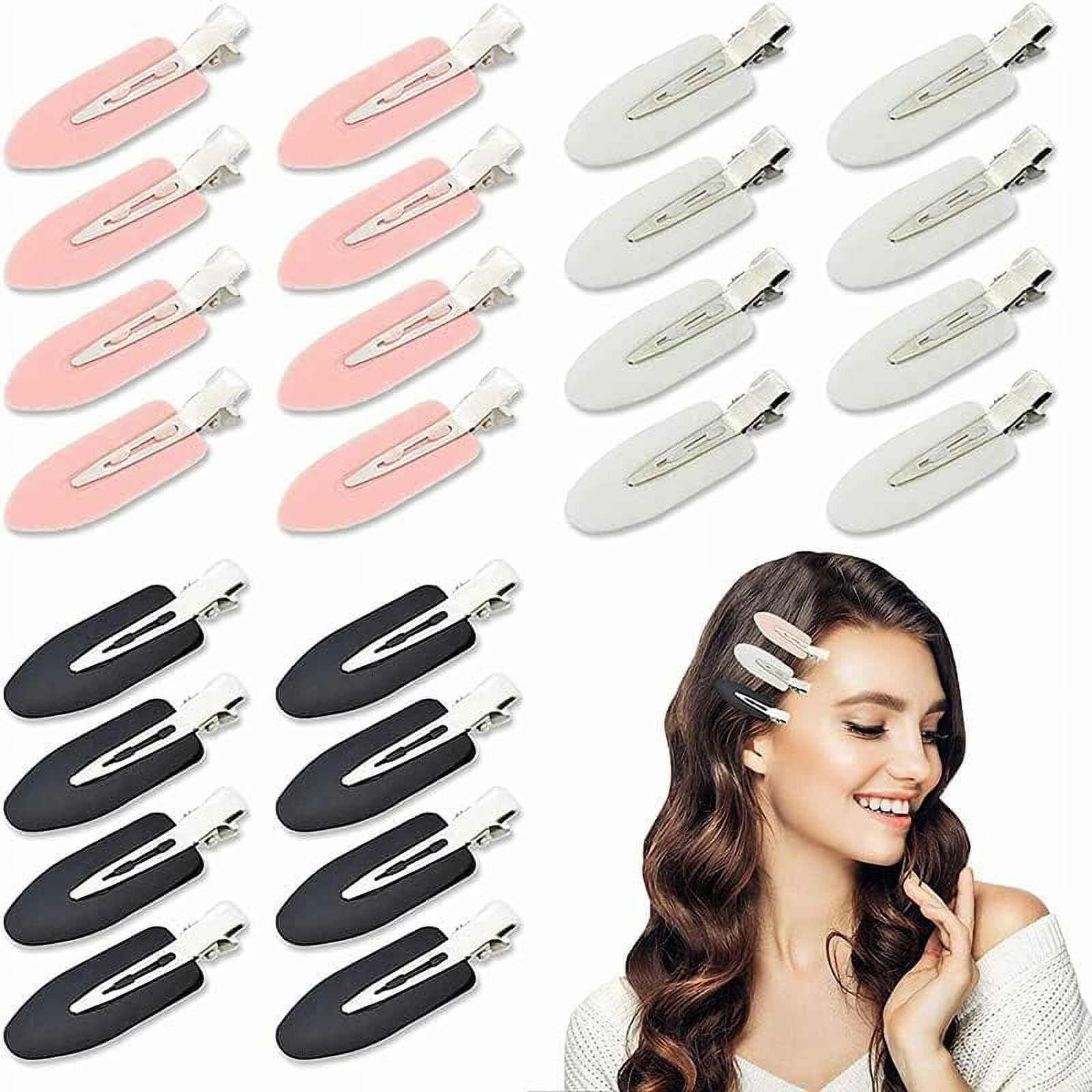 24 Pcs No Bend Hair Clips, No Crease Curl Pin Clips Creaseless Hair ...