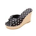 Afuyipoi Women's Polka Dot Wedge Sandals Bow Detail Open Toe Summer ...