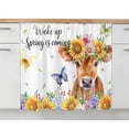 Cows Cabinet Curtains 10" W x 11" L Watercolor Spring Yellow Purple ...