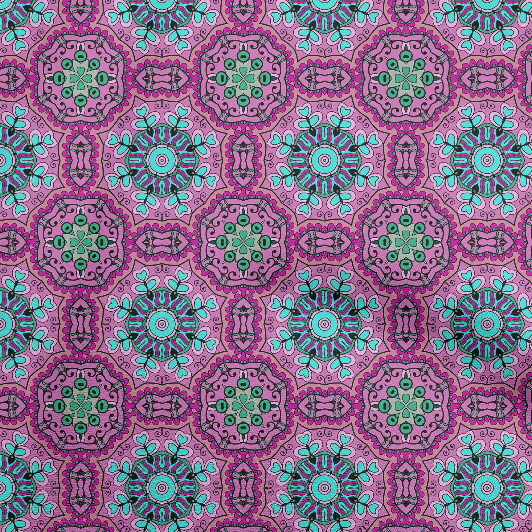 oneOone Cotton Silk Purple Fabric Asian Block Floral Sewing Fabric By ...