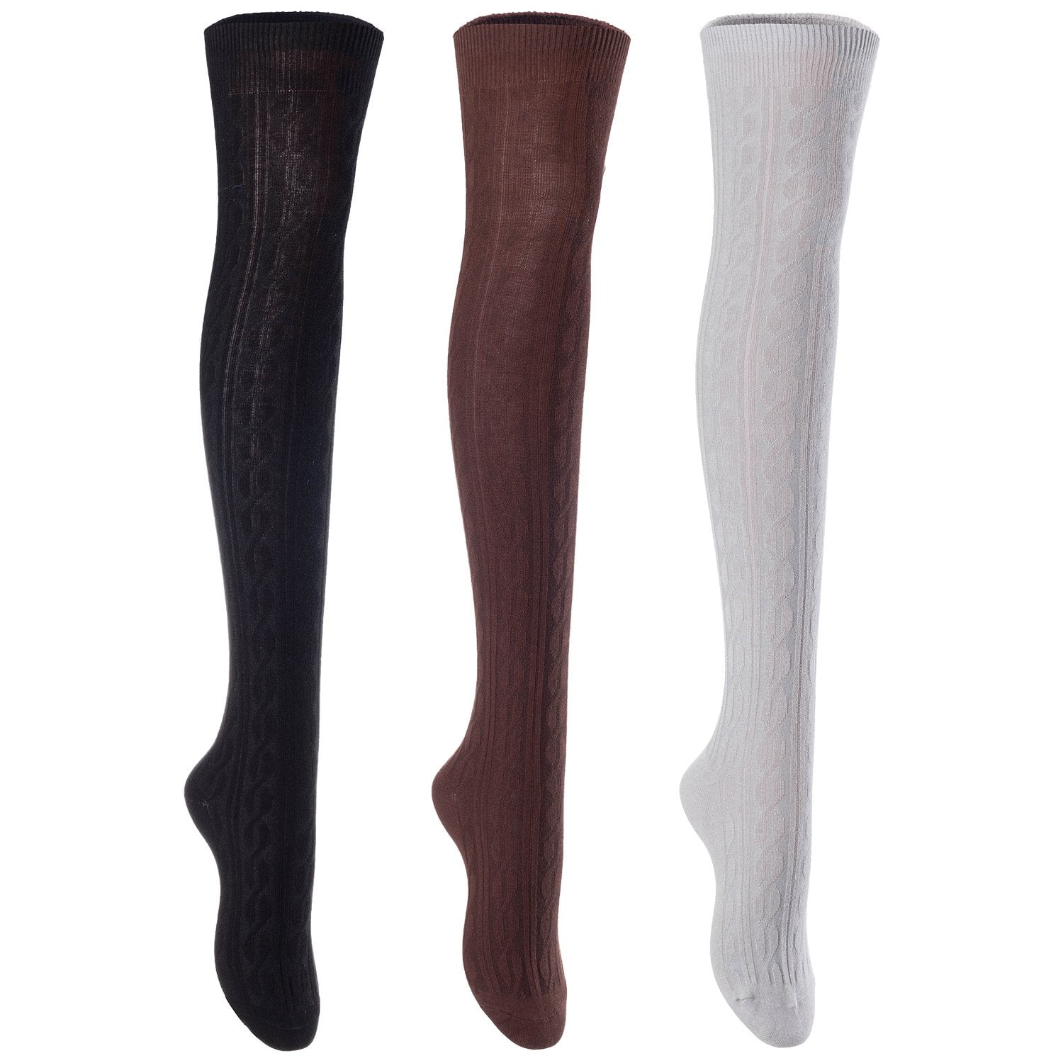 3 Pairs Awesome Women Thigh High Cotton Boot Socks. Durable Knee High ...
