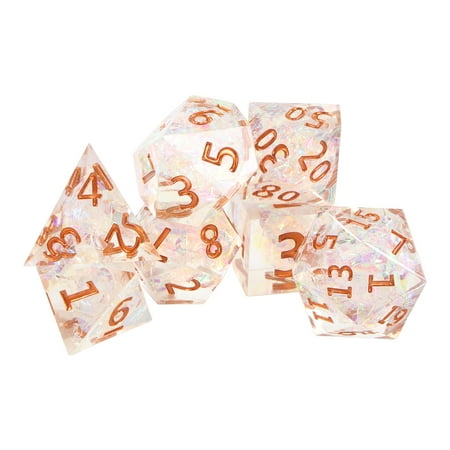 Dice Kit, Clear Numbers 7pcs Dices Epoxy Resin Handcrafted For Tabletop ...