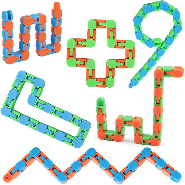 6 Pieces Wacky Tracks Fidget Toys,sensory Fidget Snake Twist Puzzle ...