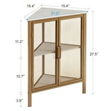 VECELO Corner Storage Cabinet with Dual Door, Wood Floor Standing ...