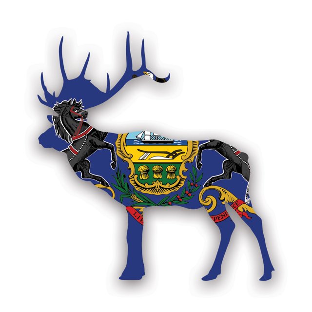 Pennsylvania Deer Shaped Flag Sticker Decal - Self Adhesive Vinyl - Weatherproof - Made in USA ...