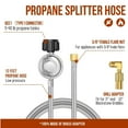 12FT Propane Adapter Hose with Regulator to 5-40lb Propane Tanks, QCC1 ...