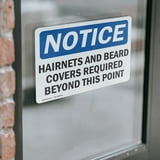(2 Pack) Hairnets And Beard Covers Required Beyond OSHA Notice Sign ...