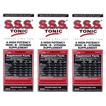 S.S.S. Trusted Iron and Vitamin B Complex Supplement Tonic Liquid, 20 ...