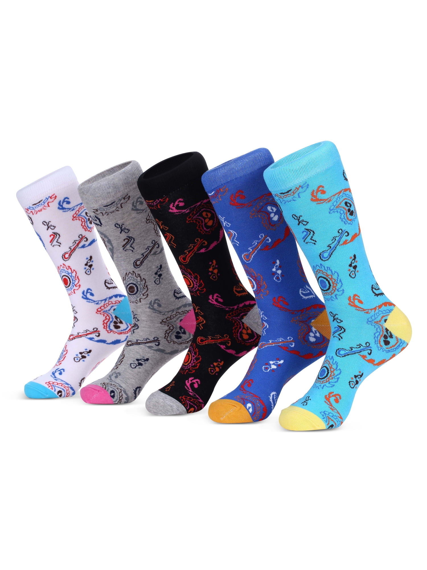 Men's Groovy Designer Dress Socks 5 Pack - Walmart.com