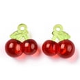 300pcs Transparent Acrylic Pendants Cherry Red 20x19.5mm Hole: 2.5mm ...