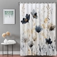 Bathroom Shower Curtain Abstract Watercolor Flowers Waterproof Shower ...