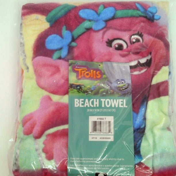 DreamWorks Trolls Beach Towel Kids Toddler Children Pink and Blue ...