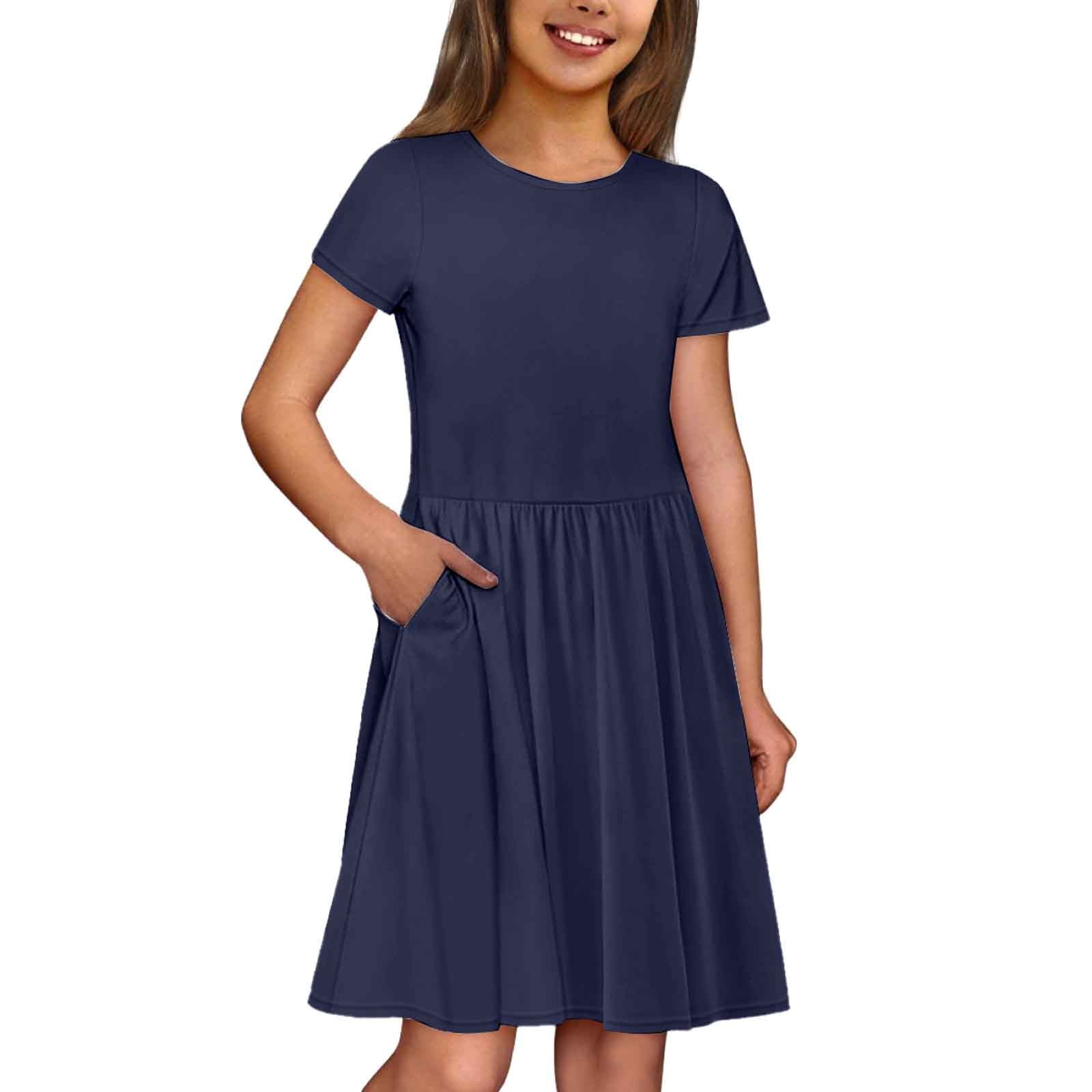 Click here for Visit The Sunlet Store Girls Solid Round Neck Shor... prices