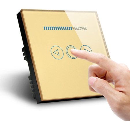 500W LED Touch Dimmer Crystal Panel Wall Switch for LED Lamp (Glod ...