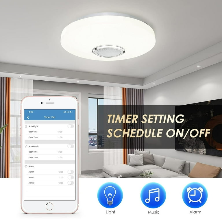Bathroom Ceiling Light With Bluetooth Speaker | Shelly Lighting