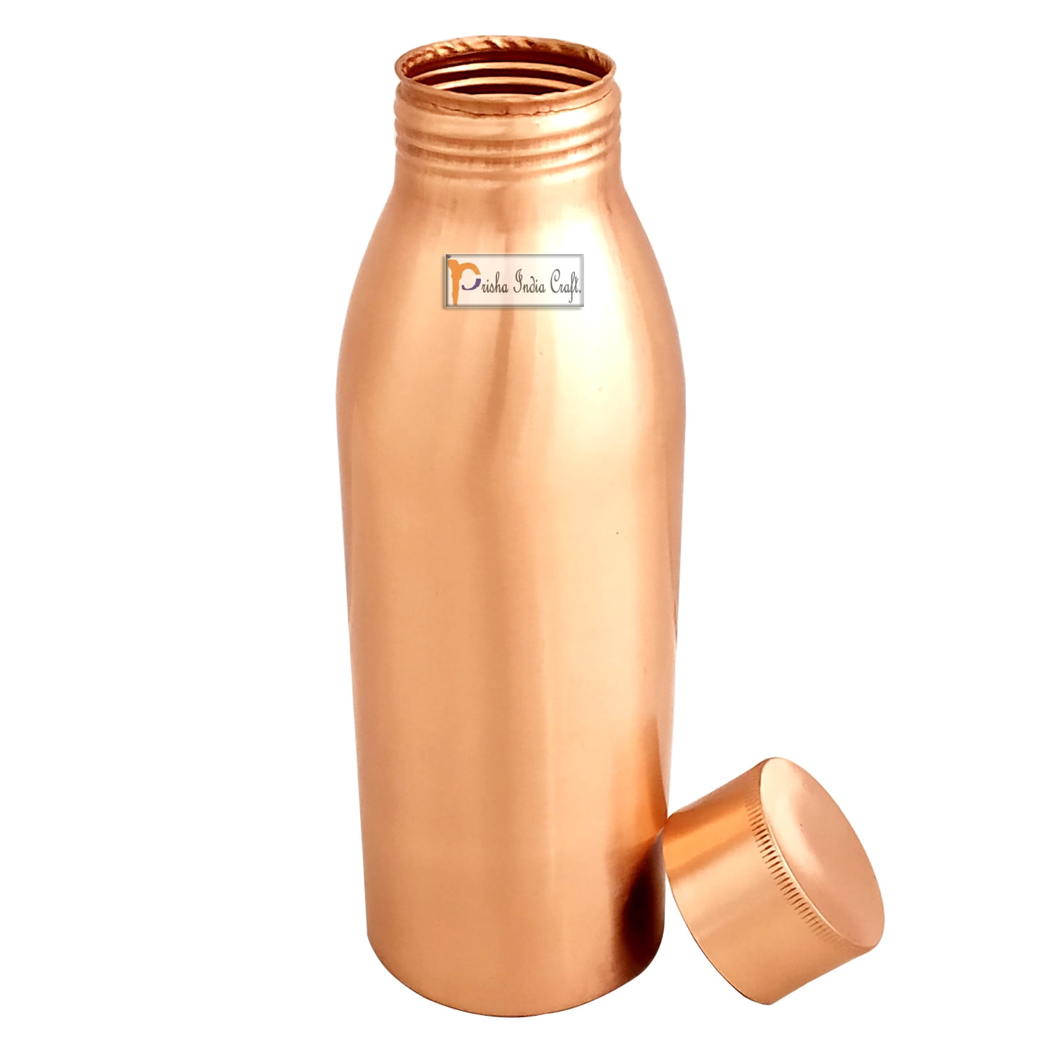 Prisha India Craft Pure Copper Bottle for Water Seamless Lacquer Coated ...