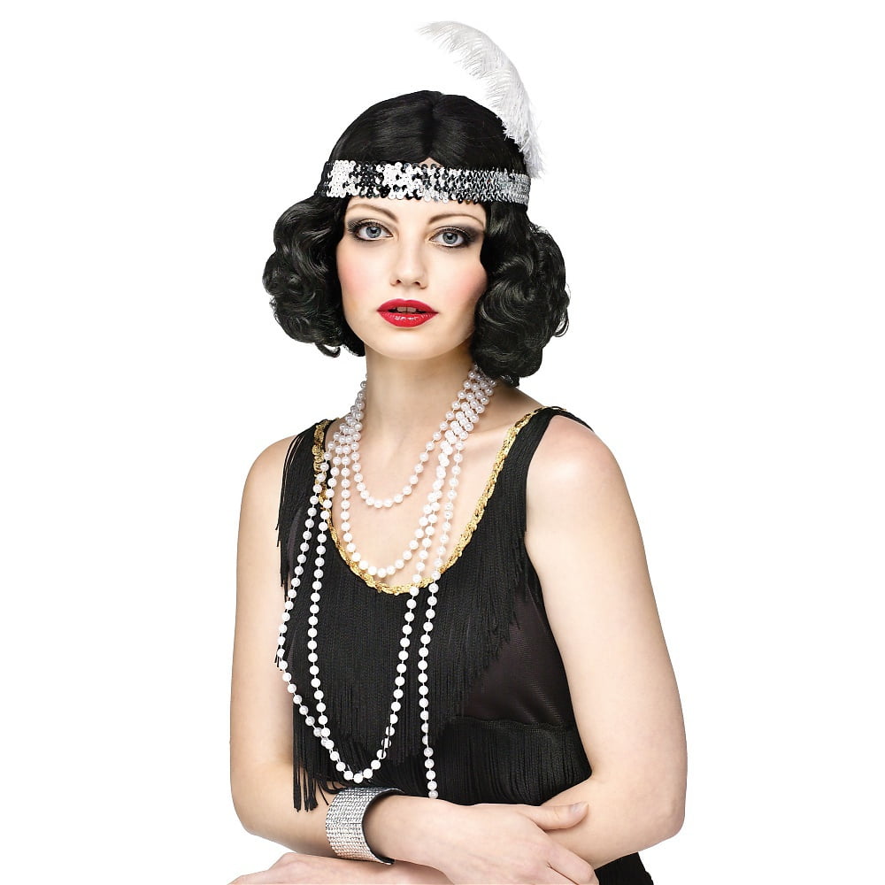 Flirty Flapper Wig Adult Costume Raven Black - Walmart.com