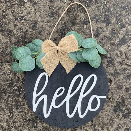 HUACA Welcome Sign, Rustic Wood Welcome Door Wreath, 30cm Welcome Home ...