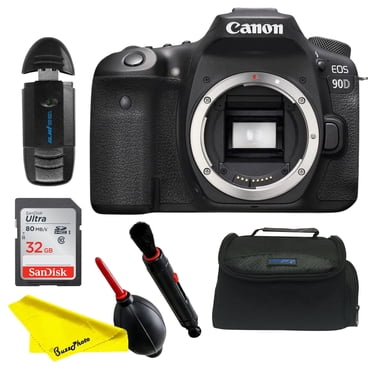 Canon EOS 90D DSLR Camera with Flip Screen, Padded Case, Memory Card ...