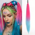Aellinatey Heat Friendly Colorful Braid Ponytail Extension Easy ...