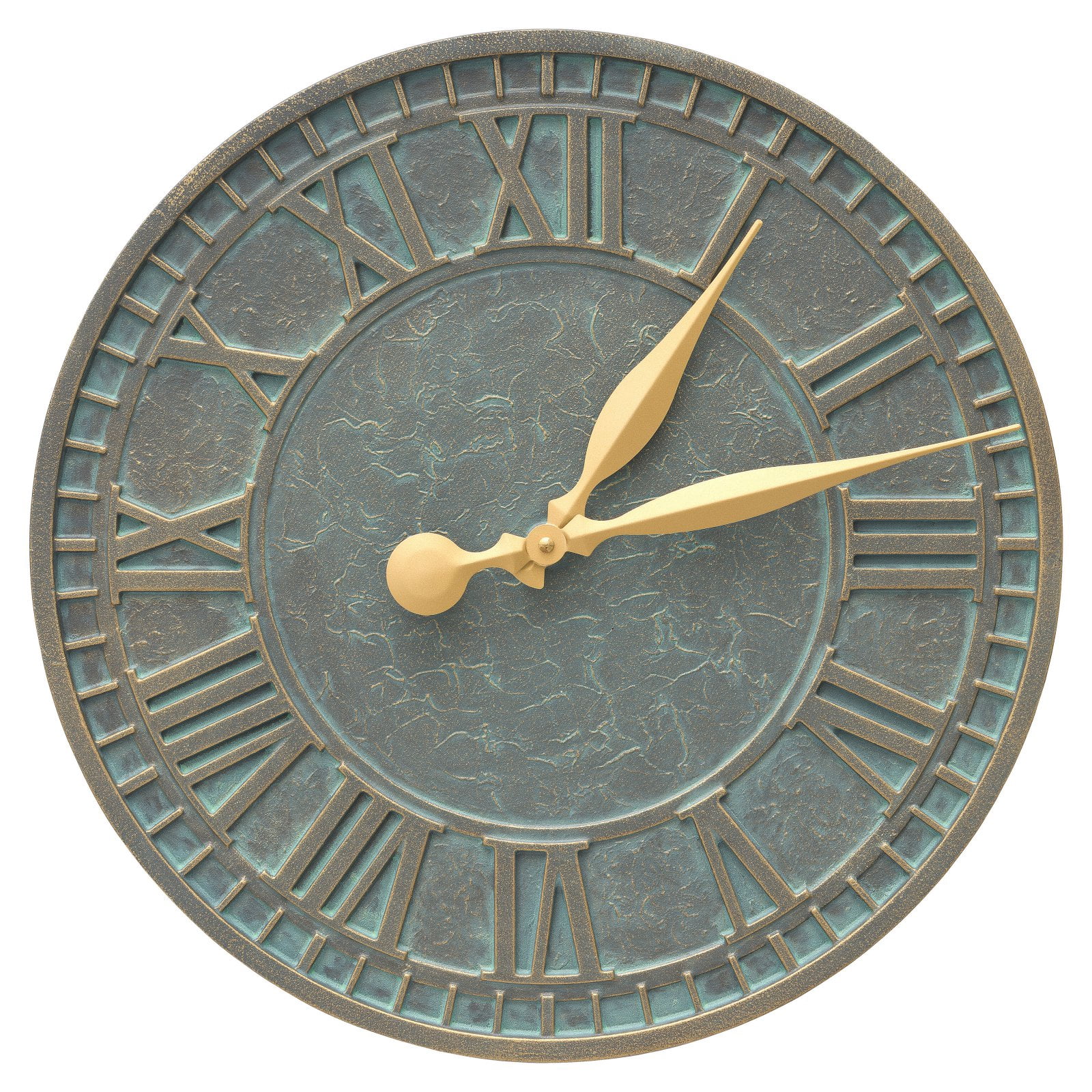 Whitehall Geneva 16" Indoor/Outdoor Wall Clock (Bronze Verdigris ...