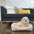 Vibrant Life Small Cozy Cuddler-Style Dog & Cat Bed, Cream & Blue ...