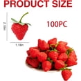 100PCS Plastic Artificial Red Strawberries, Fake Strawberries Décor ...