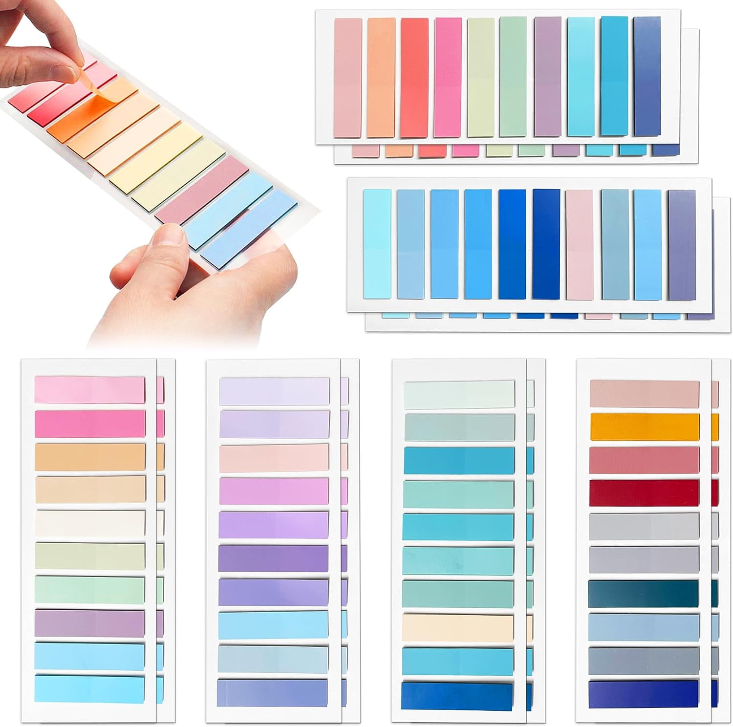 2400 Pcs Transparent Index Tabs, 12 Pack Writable Sticky Tab, Colored ...