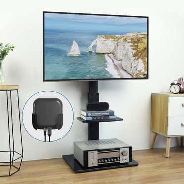 Modish Swivel Mount Corner TV Stand with Adjustable Bracket, 4-Tier ...