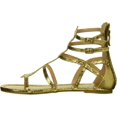 Womens Short Gladiator Sandals in Gold, size: 7 | Leather by Medieval ...