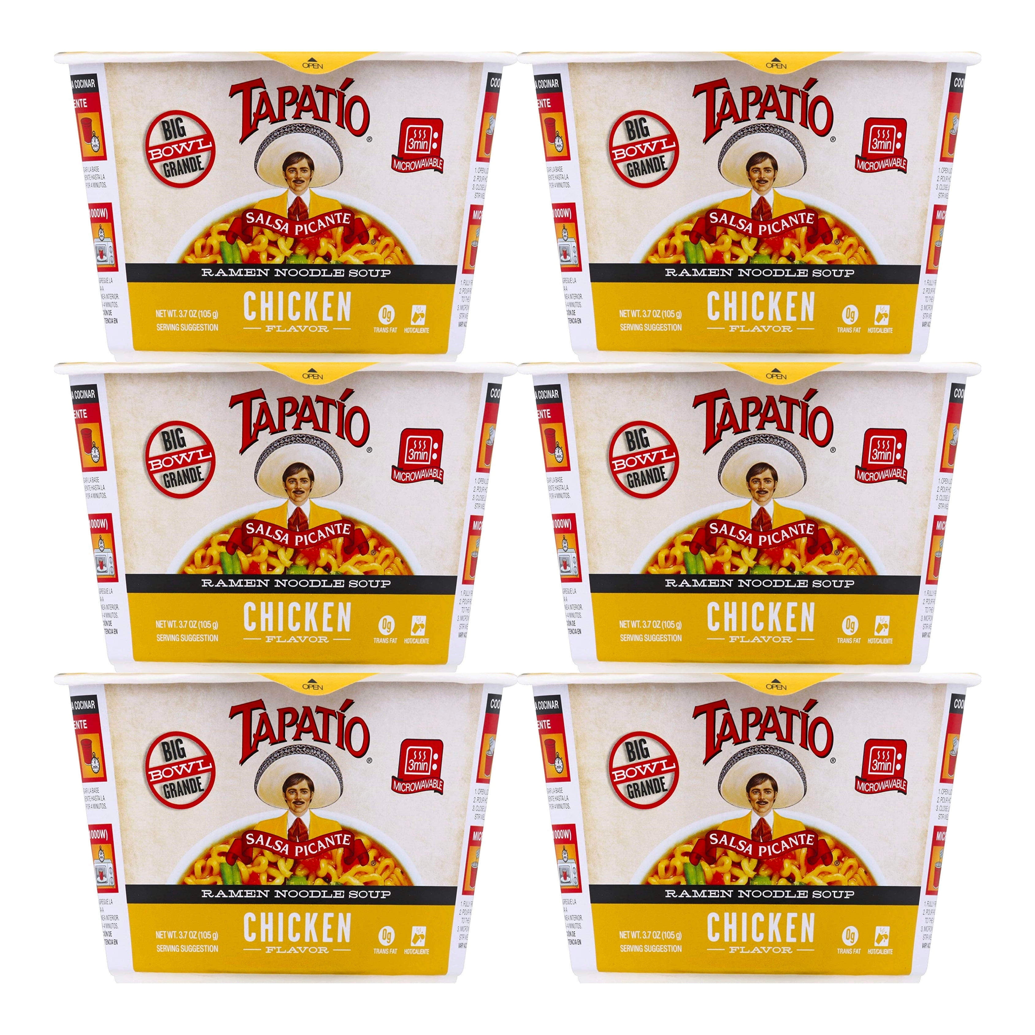 Tapatio Ramen Noodle Bowl, Chicken Flavor (3.7 oz., Pack of 6 ...
