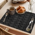 Flowers Cotton Linen Placemats Set of 1, Spring Black Yellow Daisy ...