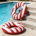 2PCS 37" Inflatable Pool Floats for Adult Striped Swim Ring Pool ...