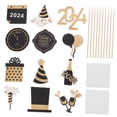 LEORX New Year Party Cupcake Toppers Cake Picks Paper Assorted Color ...