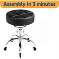 Heavy-duty mobile stool, height adjustable, quiet design, anti-tip ...