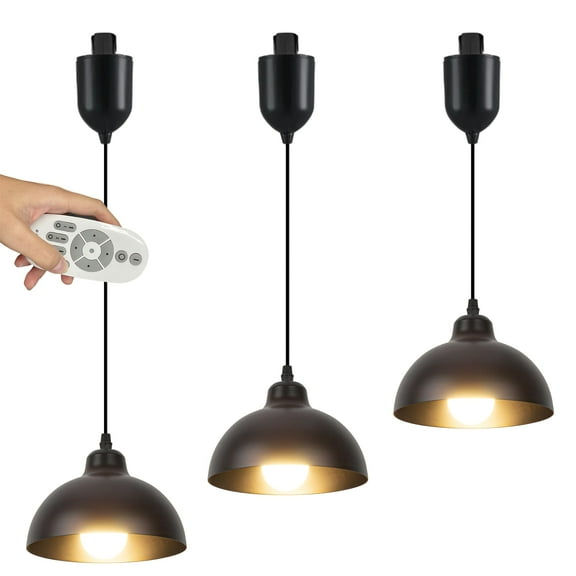FSLiving Dimmable 7W LED Track Industrial Look Black Pendant Lights J ...