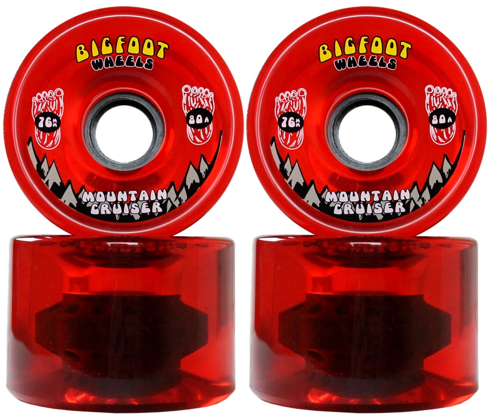 Bigfoot Longboard Wheels 76mm 80A SHR Mountain Cruisers Translucent Red ...