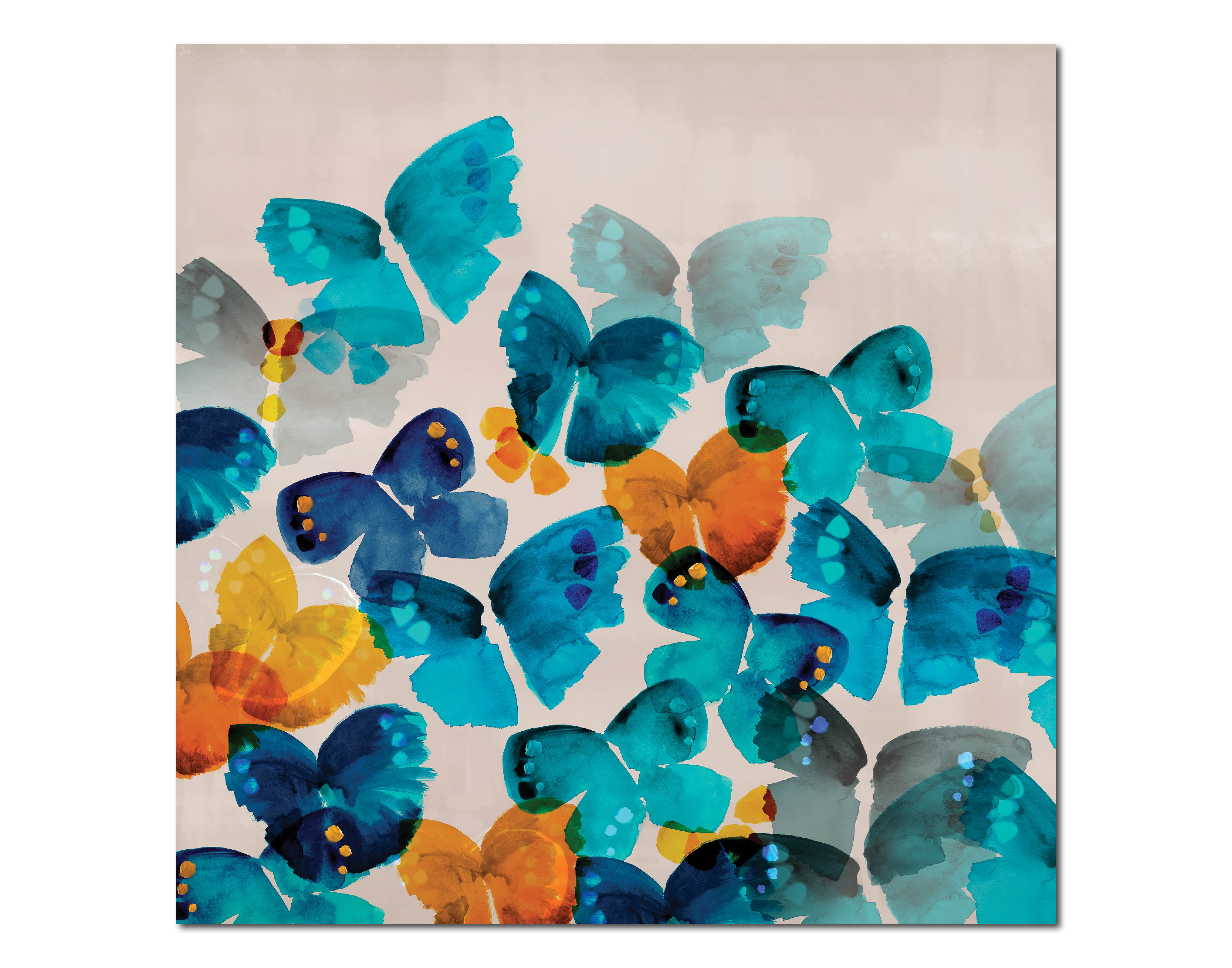 Lovely Watercolor-Style Teal and Orange Butterfly Print by Northern ...