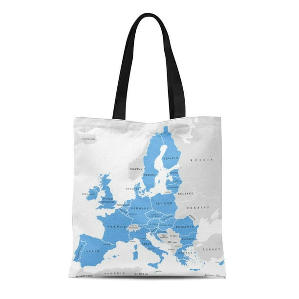 POGLIP Canvas Tote Bag European Union Countries English Labeling ...