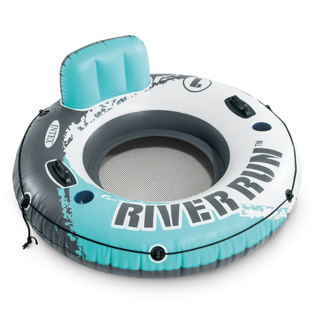 Intex River Run Inflatable Lake Floating Water Tube Lounger, Color ...