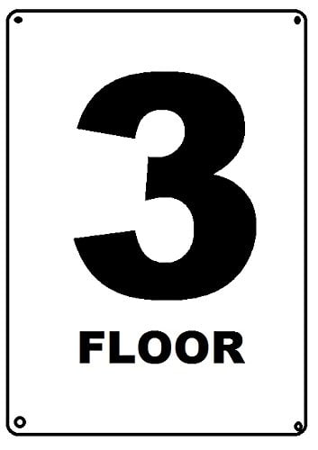 Floor number sign - 3 (Aluminum) - Walmart.com