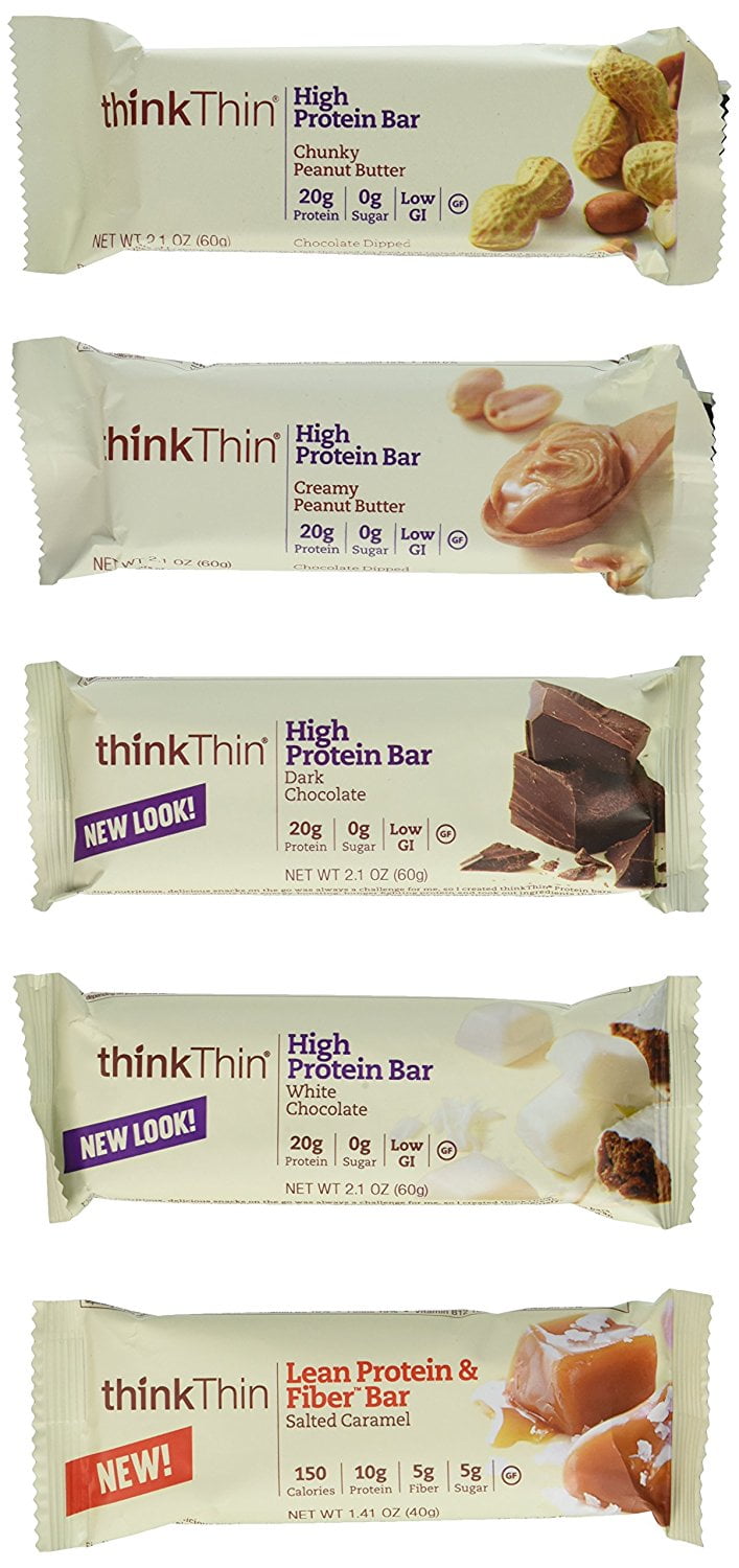 ThinkThin Bar- Variety Pack 5 Flavors- ( Pack of 10 ) - Walmart.com