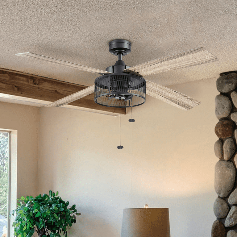 Cage Ceiling Fan With Light | Shelly Lighting